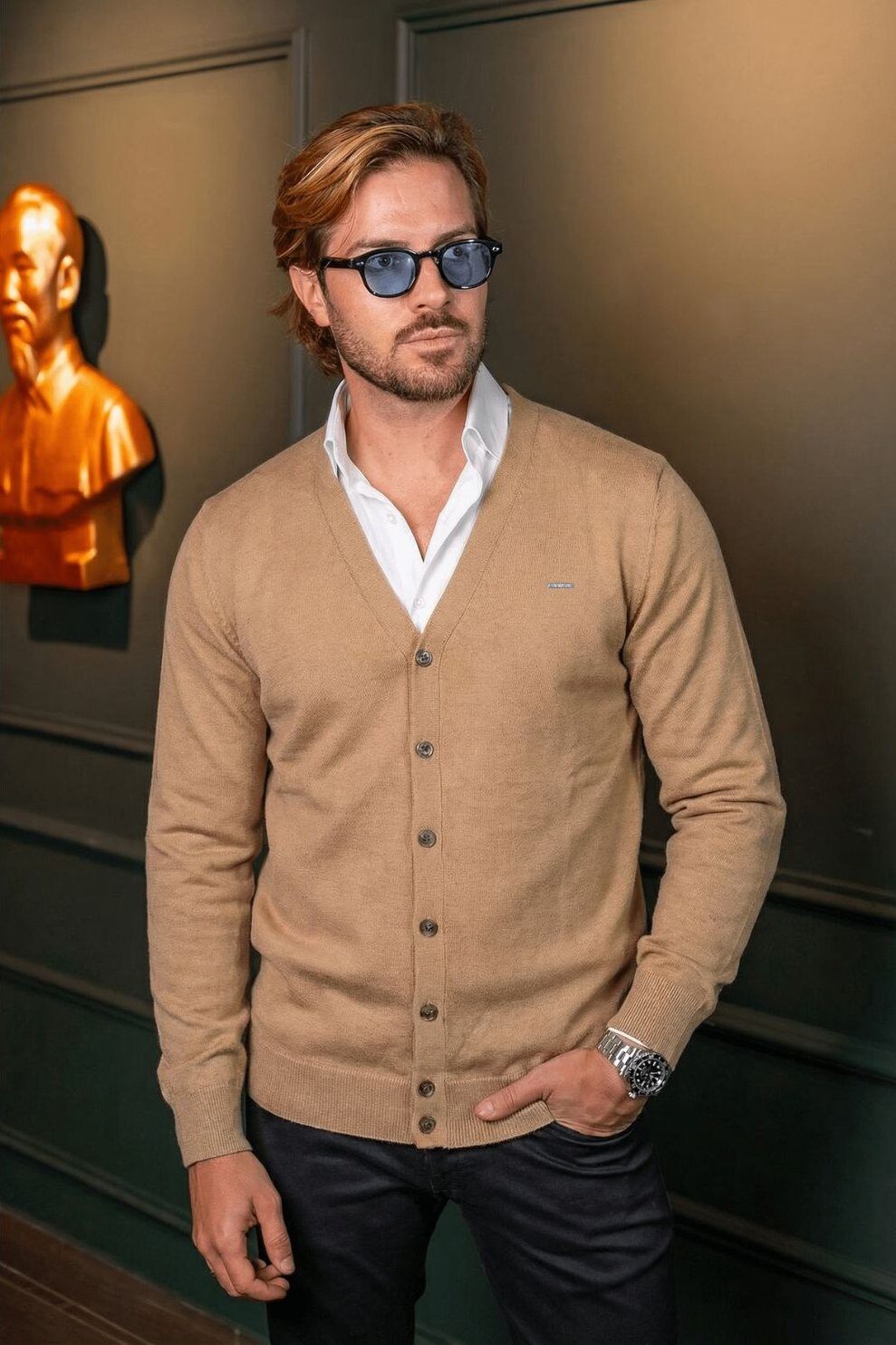 CARDIGAN PORTOFINO CAMEL - IC Wear